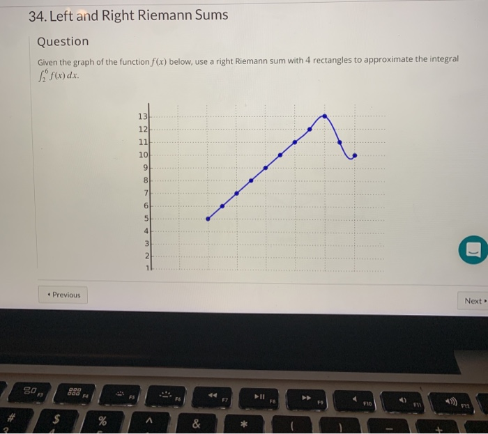 Solved 34. Left and Right Riemann Sums Question Given the | Chegg.com Solved 34. Left and Right Riemann Sums Question Given the | Chegg.com