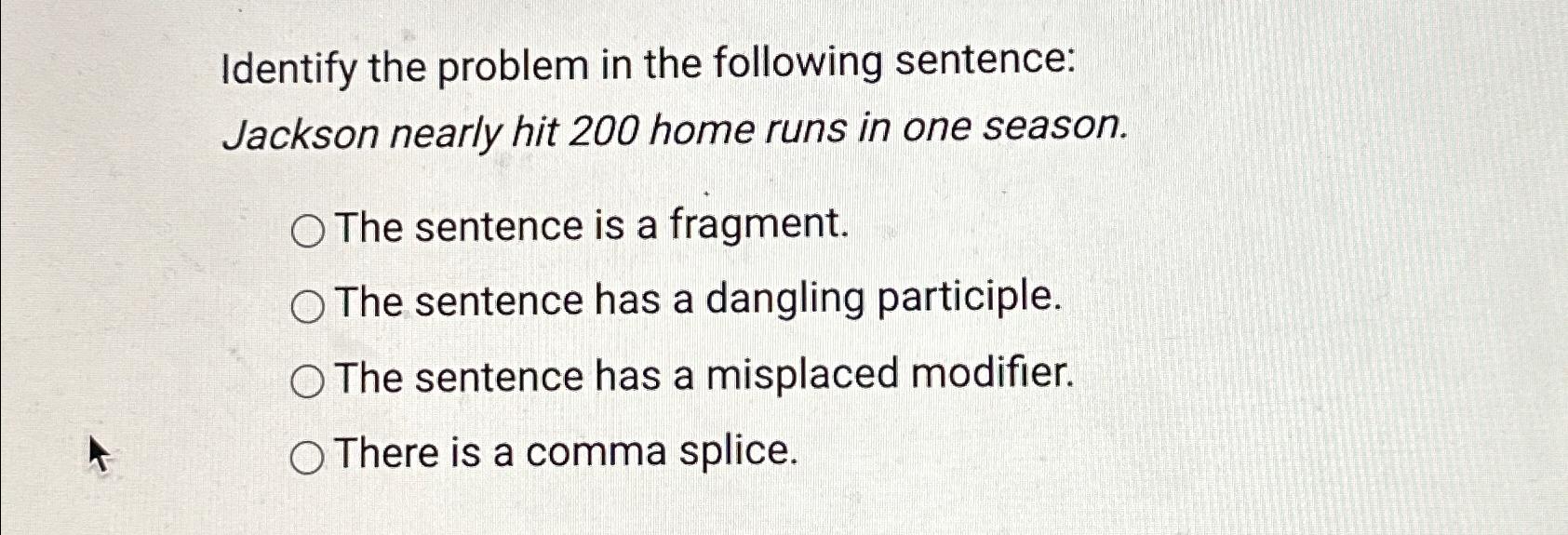 Solved Identify the problem in the following | Chegg.com