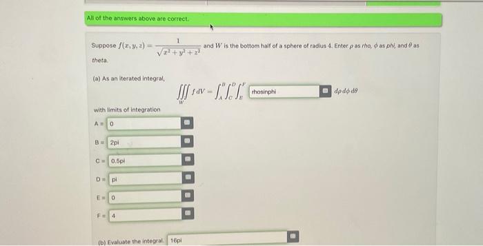 Solved Suppose f(x,y,z)=x2+y2+z21 and W is the bottom half | Chegg.com
