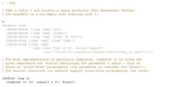 Complete point free tag function plz using Not and | Chegg.com