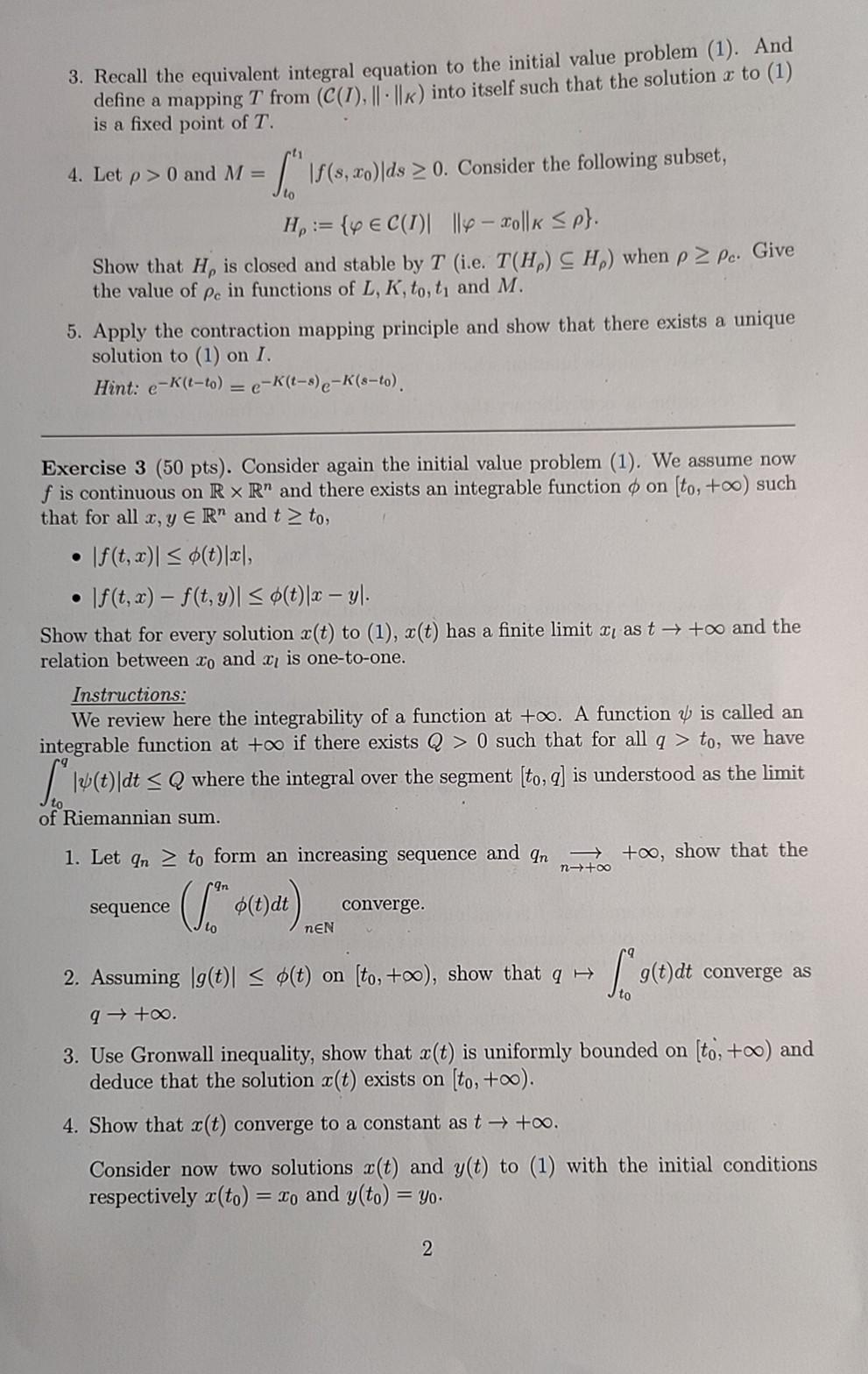 Solved Exercise 1(30pts). Let W⊆Rn,A⊆W be a compact set and | Chegg.com