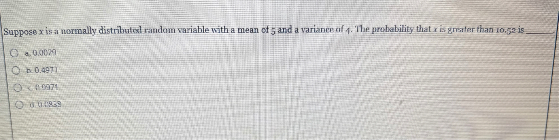 Solved Suppose x ﻿is a normally distributed random variable | Chegg.com