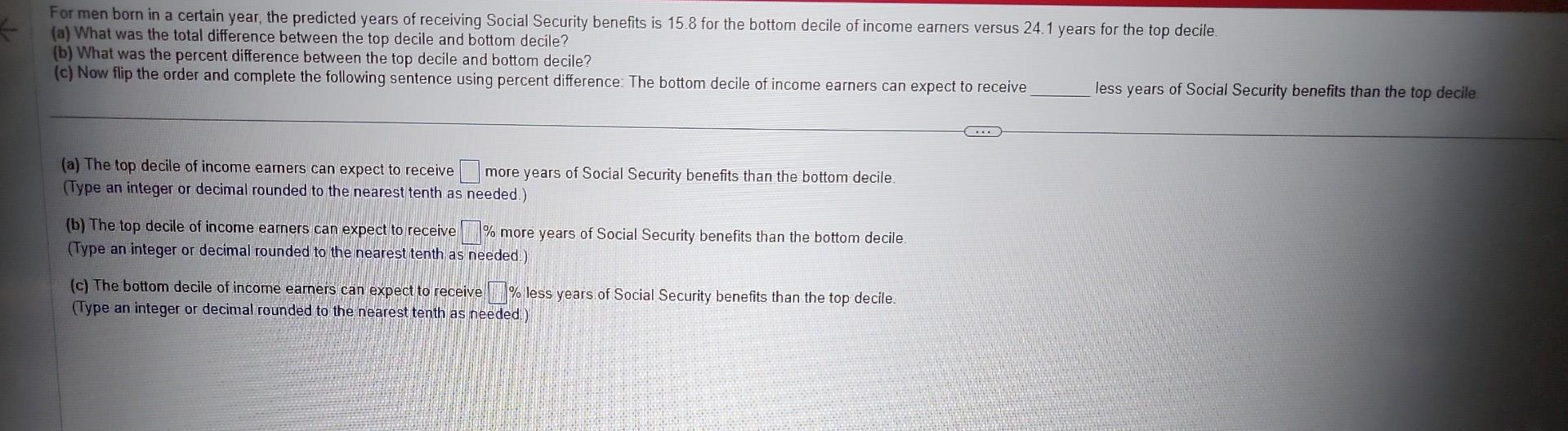Solved For men born in a certain year, the predicted years | Chegg.com