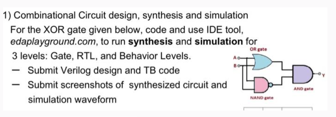 Solved Combinational Circuit design, synthesis and | Chegg.com