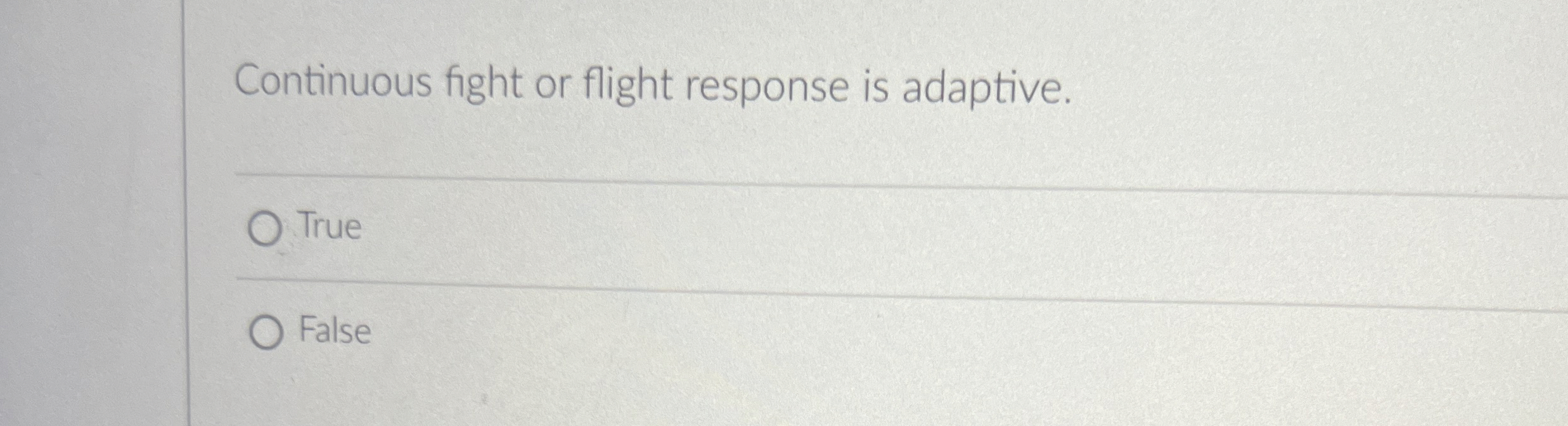 Solved Continuous fight or flight response is | Chegg.com