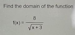 Solved Find the domain of the function.f(x)=8x+32 | Chegg.com