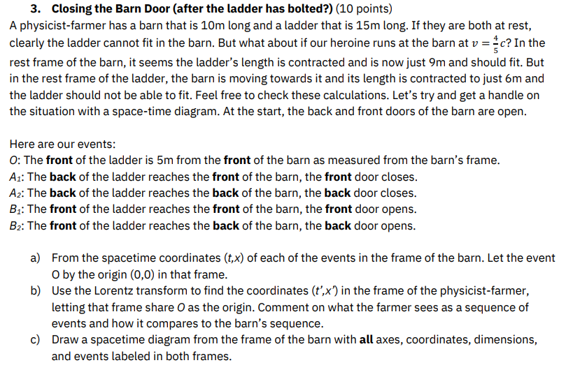 Solved 3. ﻿Closing the Barn Door (after the ladder has | Chegg.com