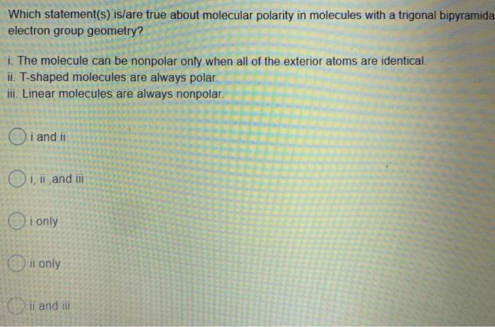 Solved Which statement(s) is/are true about molecular | Chegg.com