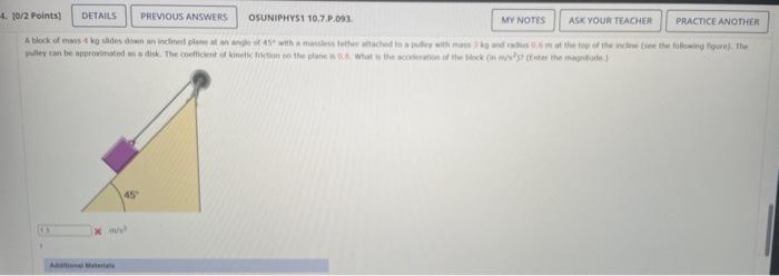 Solved 4. 10/2 Points DETAIL PREVOUS ANSWERS OSUNIPHYS1 | Chegg.com Solved 4. 10/2 Points DETAIL PREVOUS ANSWERS OSUNIPHYS1 | Chegg.com