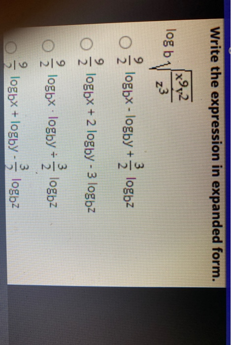 Solved Write the expression in expanded form. log b x92 23 | Chegg.com