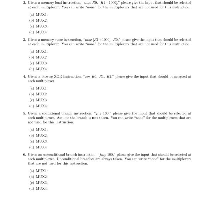 Solved 1 CPU Datapath The following figure shows the overall | Chegg.com