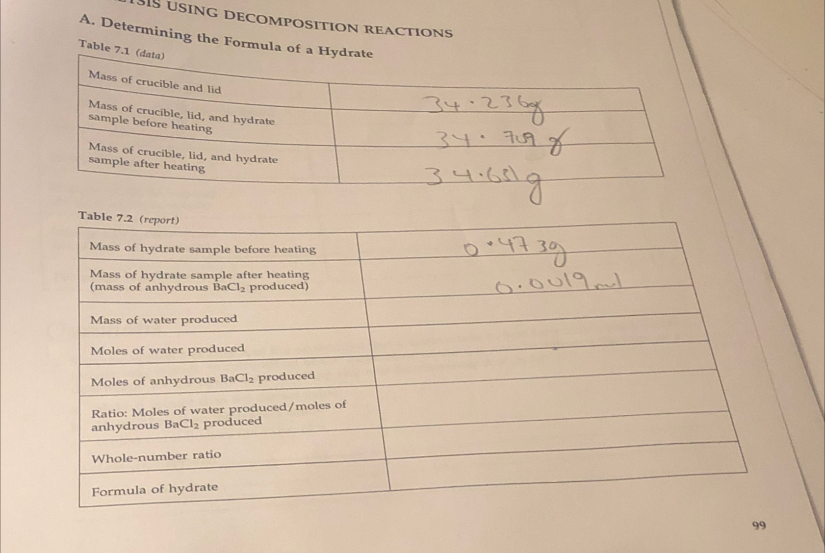 DECOMPOSITION REACTIONSthe Formula of a | Chegg.com