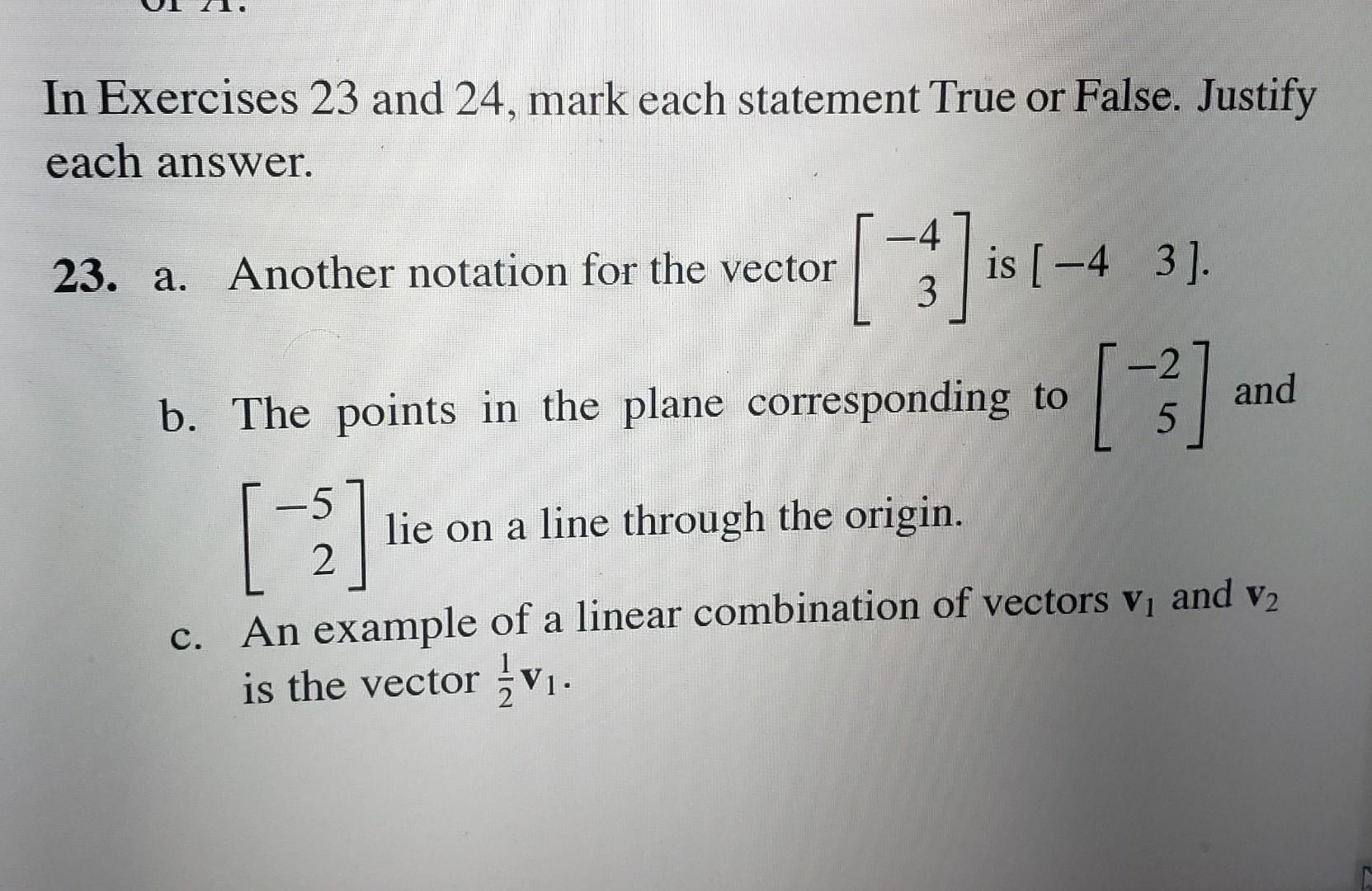 Solved In Exercises 23 and 24, mark each statement True or | Chegg.com