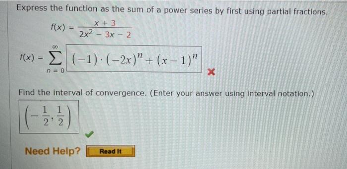 Solved Express the function as the sum of a power series by | Chegg.com