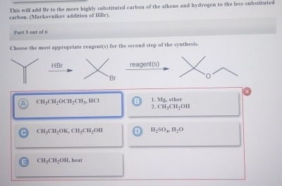 Solved This will add Br to the more highly substituted | Chegg.com