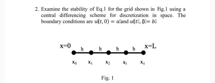 Solved 2. Examine the stability of Eq.1 for the grid shown | Chegg.com