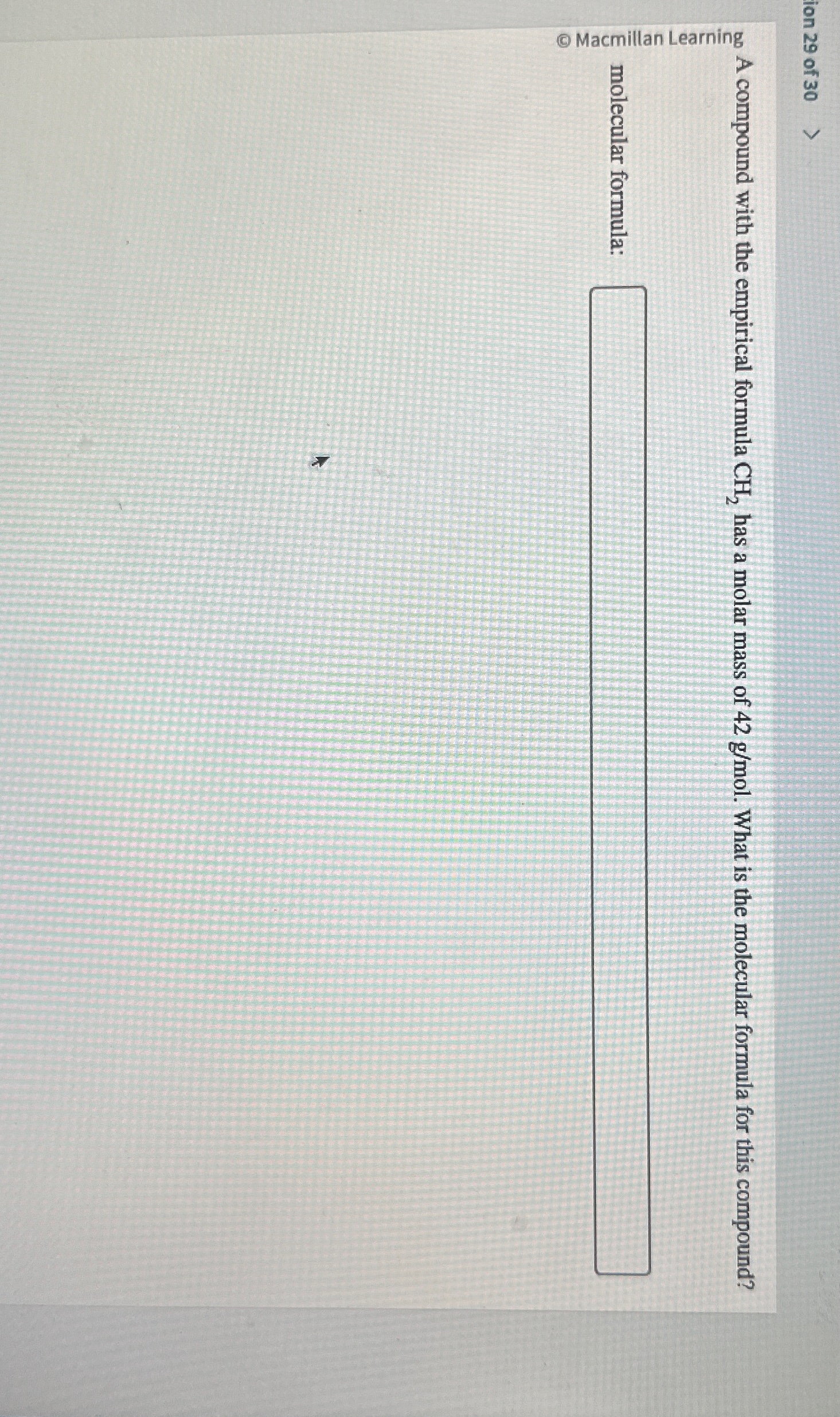 Solved ion 29 ﻿of 30an A compound with the empirical formula | Chegg.com