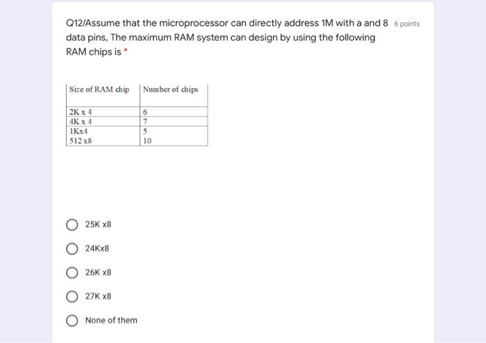 Solved Q12/Assume that the microprocessor can directly | Chegg.com