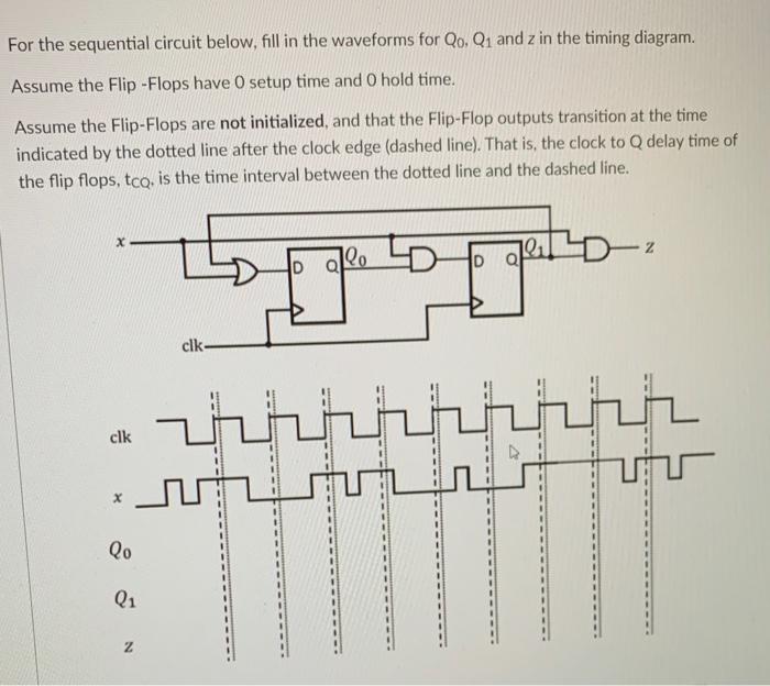 Solved For the sequential circuit below, fill in the | Chegg.com