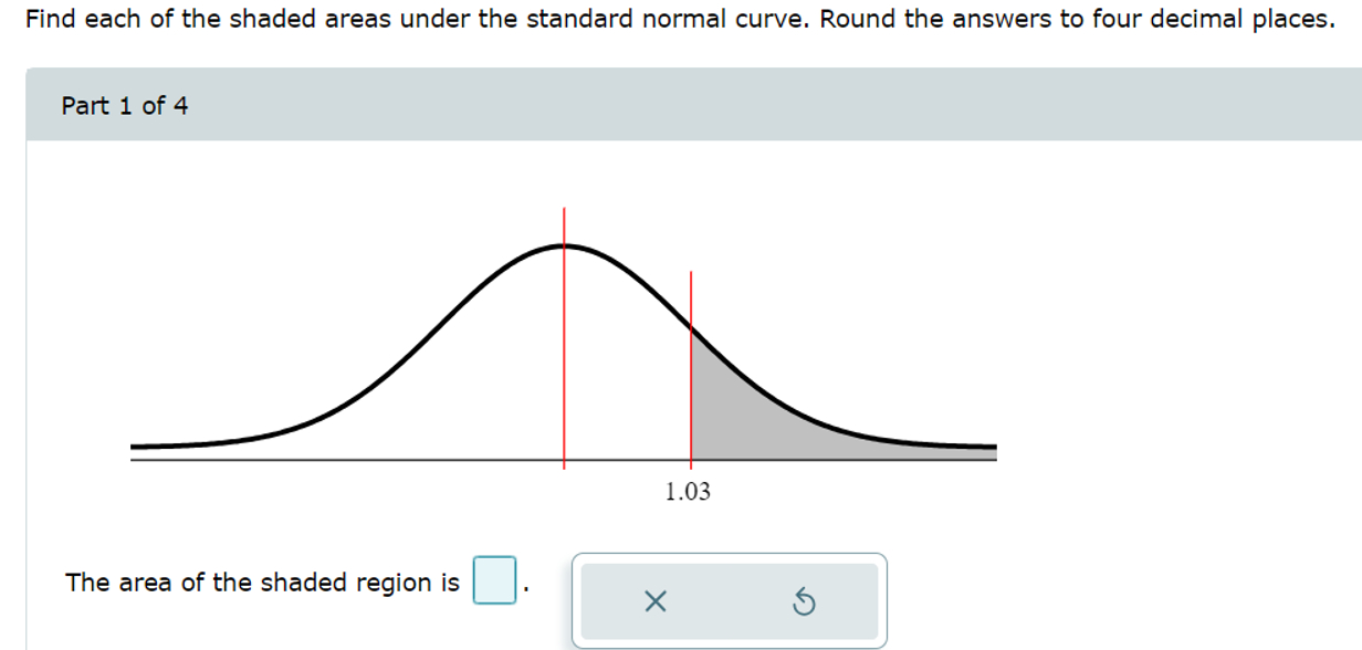 Solved Find each of the shaded areas under the standard | Chegg.com