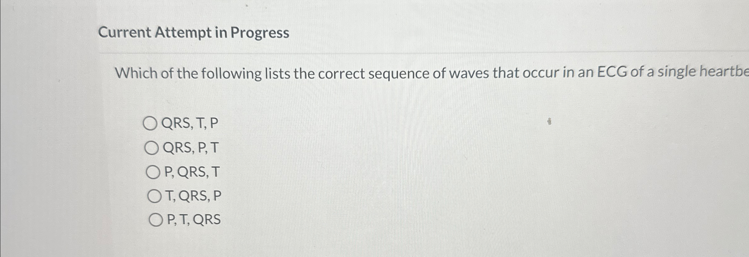 Solved Current Attempt in ProgressWhich of the following | Chegg.com