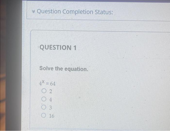 Solved Question Completion Status: QUESTION 1 Solve the | Chegg.com