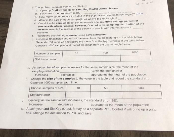 5. This problem requires you to use Statkey. a. Open | Chegg.com