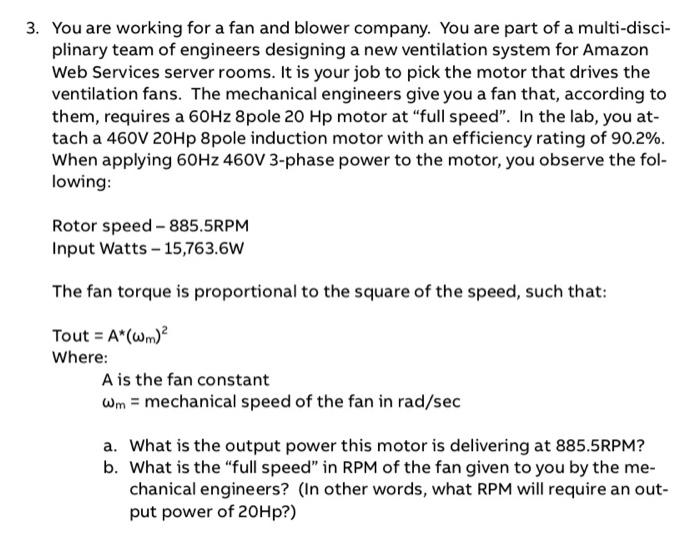 Solved You are working for a fan and blower company. You are | Chegg.com