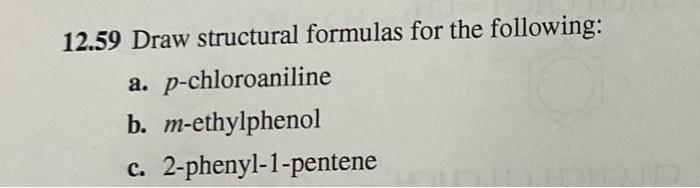 Solved 12.59 Draw structural formulas for the following: a. | Chegg.com