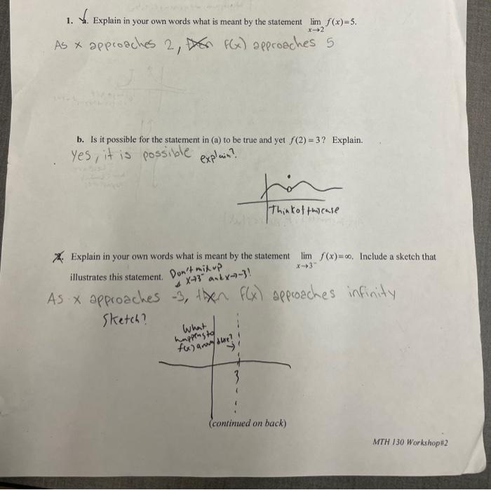 Solved 1. . Explain in your own words what is meant by the | Chegg.com