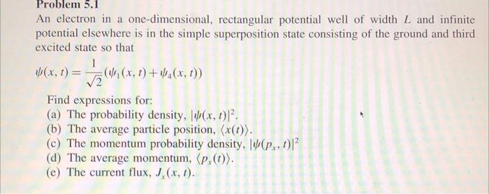 Solved An electron in a one-dimensional, rectangular | Chegg.com