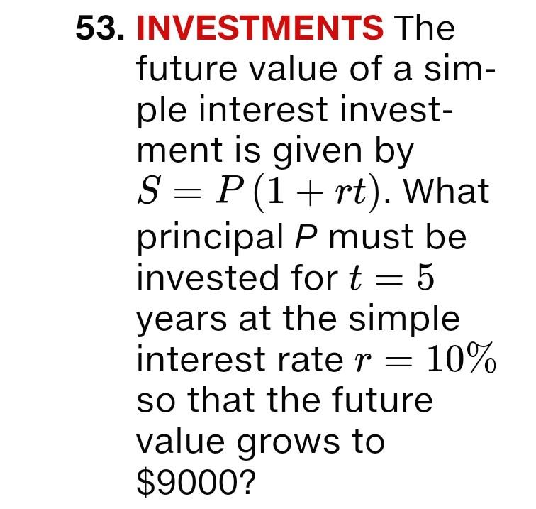 Solved 3. INVESTMENTS The future value of a simple interest | Chegg.com