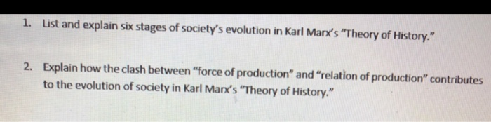 Solved 1. List and explain six stages of society's evolution | Chegg.com