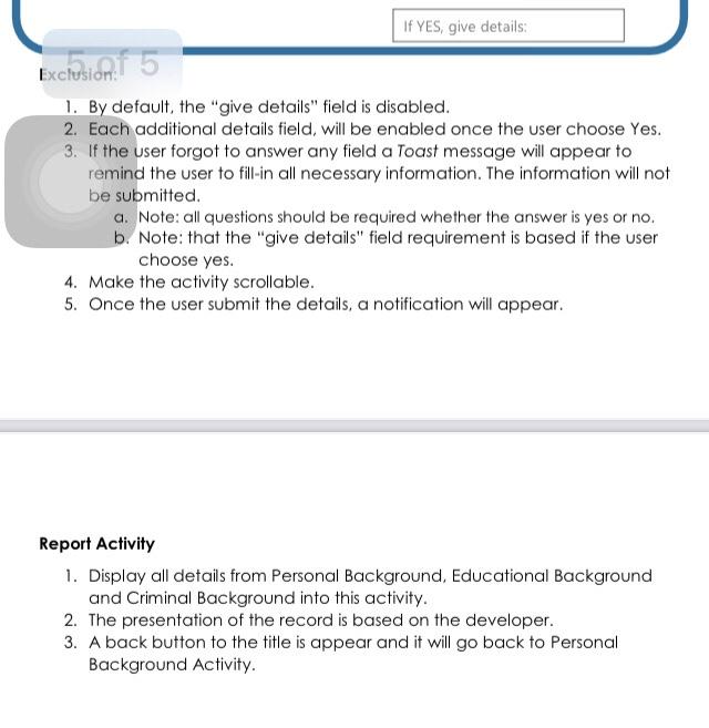 Solved Create a mobile application that will enact as the | Chegg.com