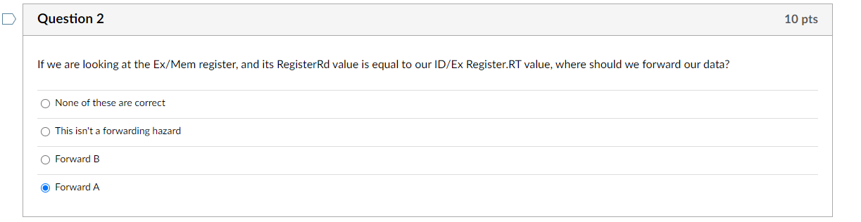 Solved Question 2If we are looking at the Ex/Mem register, | Chegg.com