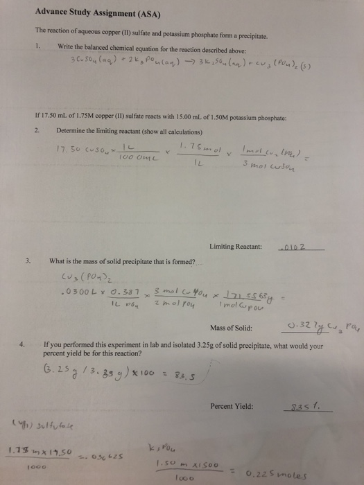 Solved Advance Study Assignment (ASA) The reaction of | Chegg.com