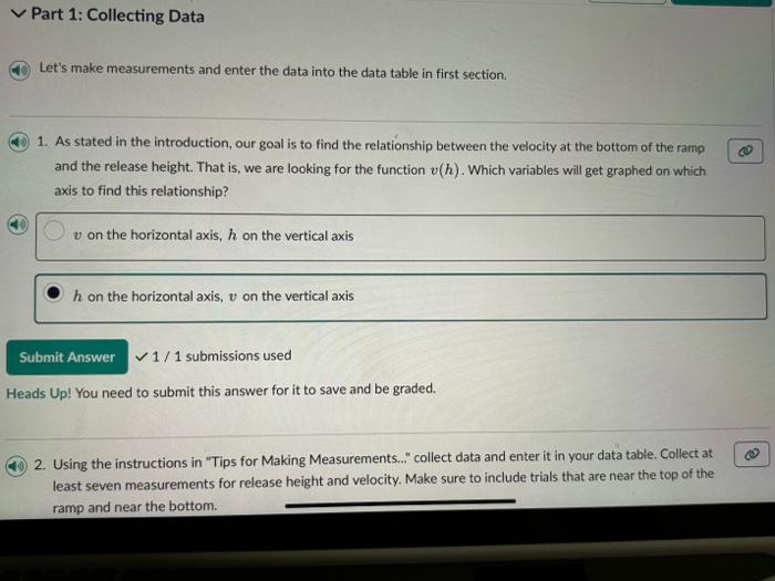 Pivot lab Conservation of Energy (Height vs | Chegg.com
