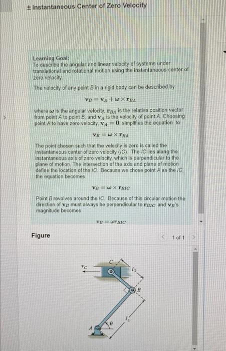 Solved Instantaneous Center of Zero Velocity Learning Goal: | Chegg.com