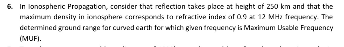 Solved In Ionospheric Propagation, consider that reflection | Chegg.com