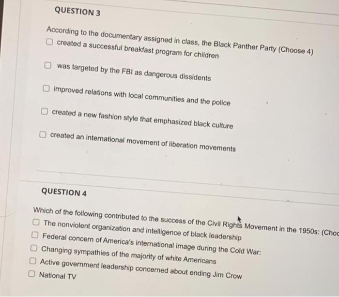 QUESTION 3 According to the documentary assigned in | Chegg.com