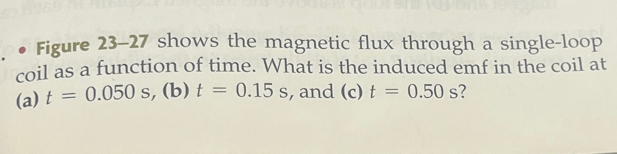 Figure 23-27 ﻿shows the magnetic flux through a | Chegg.com