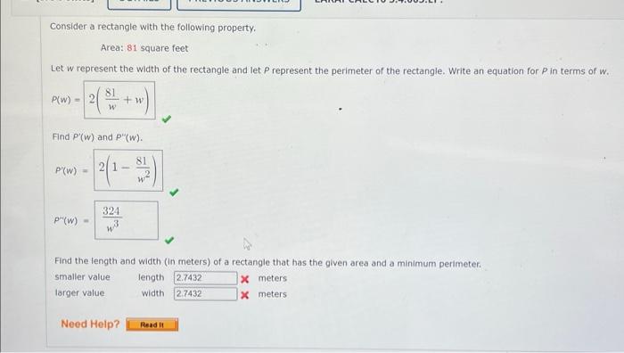Solved Consider a rectangle with the following property. | Chegg.com