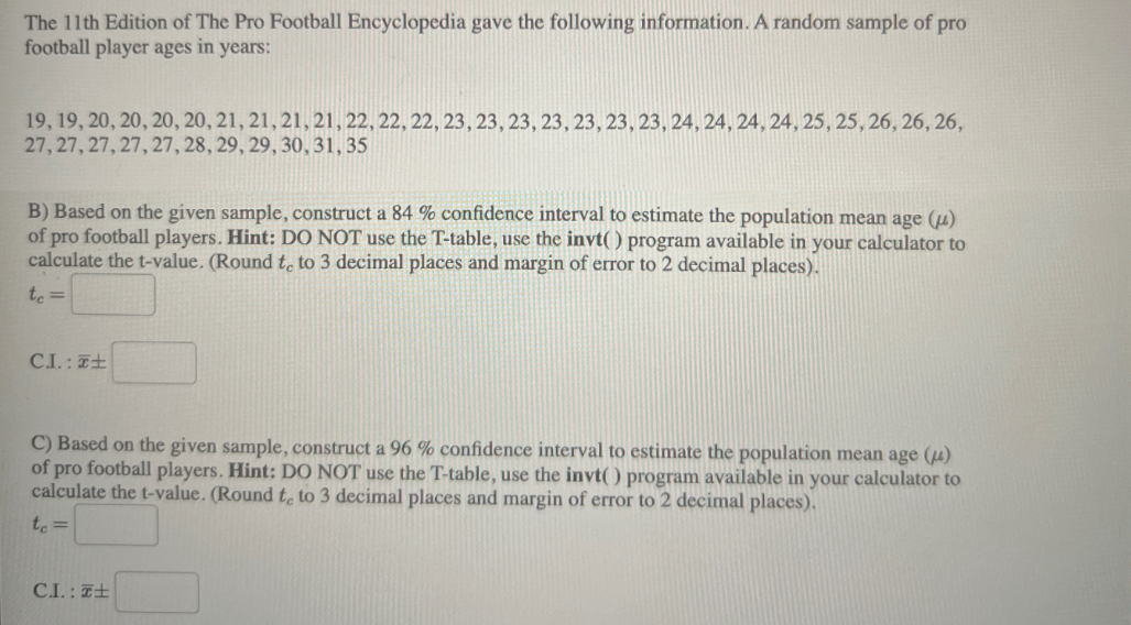 Solved The 11th Edition of The Pro Football Encyclopedia | Chegg.com