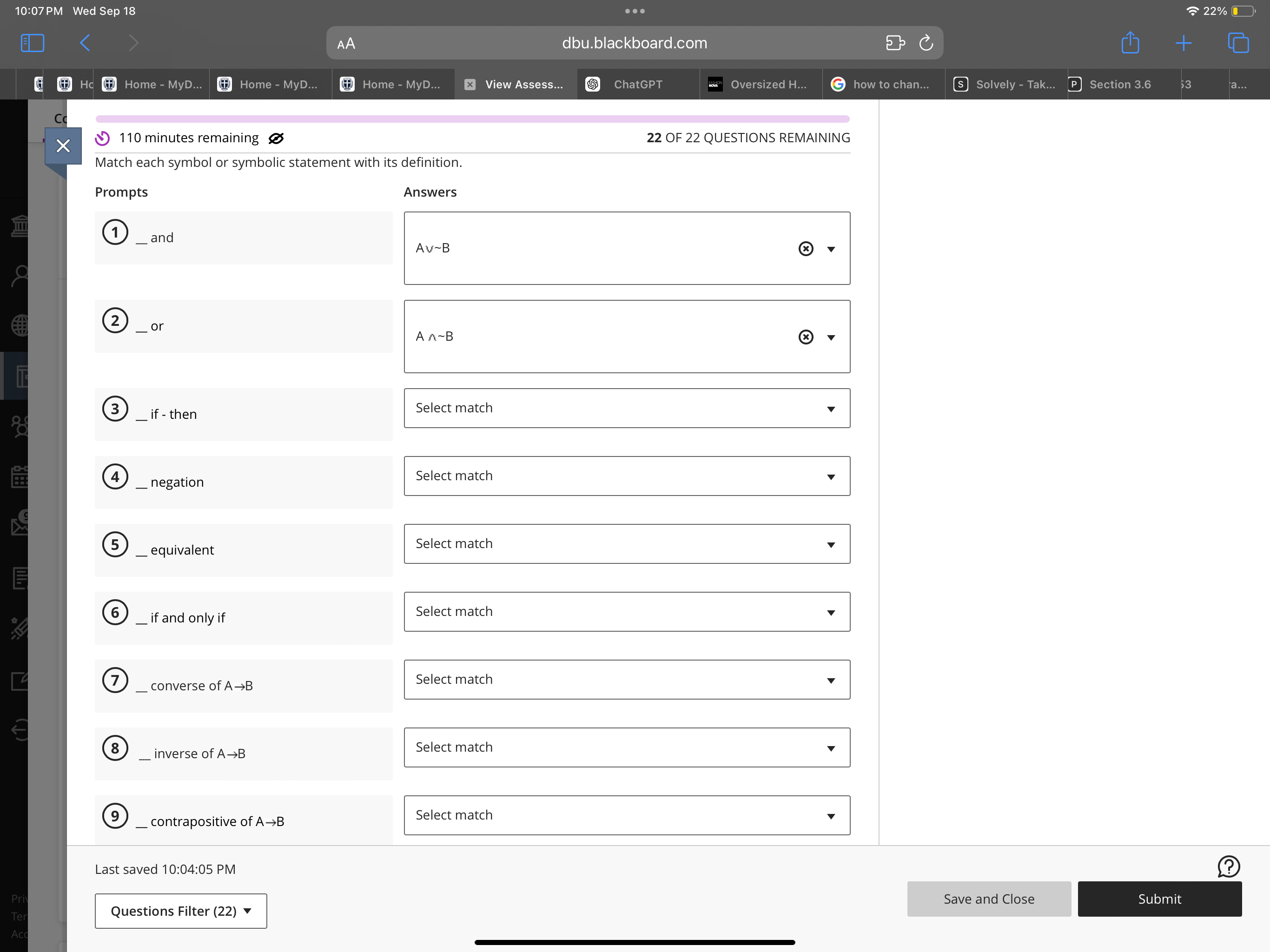Solved Match each symbol or symbolic statement with its | Chegg.com