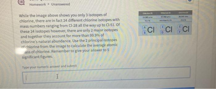 Solved While the image above shows you only 3 isotopes of | Chegg.com