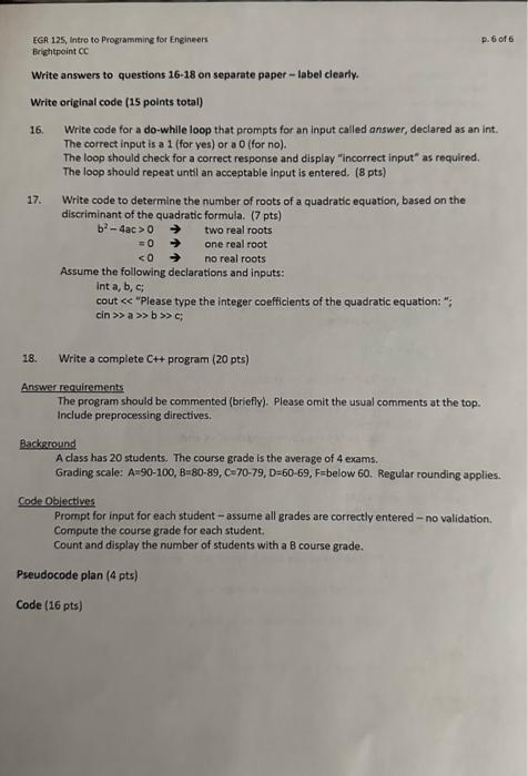 Solved 15. For the following code, determine the display | Chegg.com
