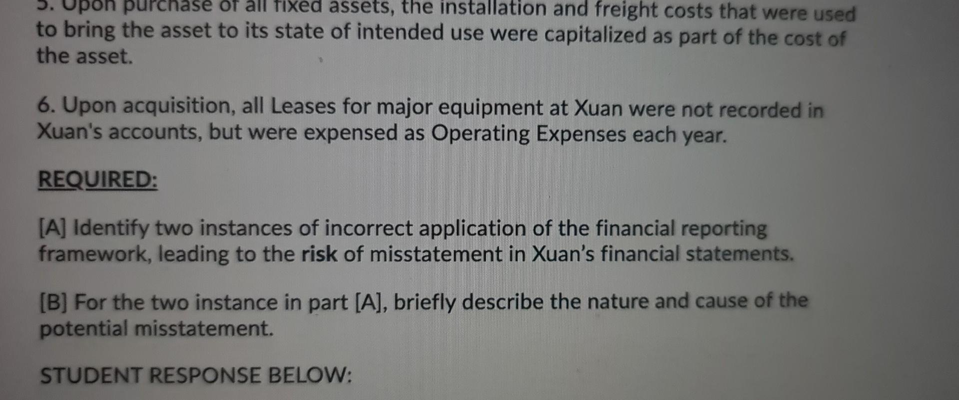 Solved Fixed Assets and Risk of Misstatement You are an | Chegg.com