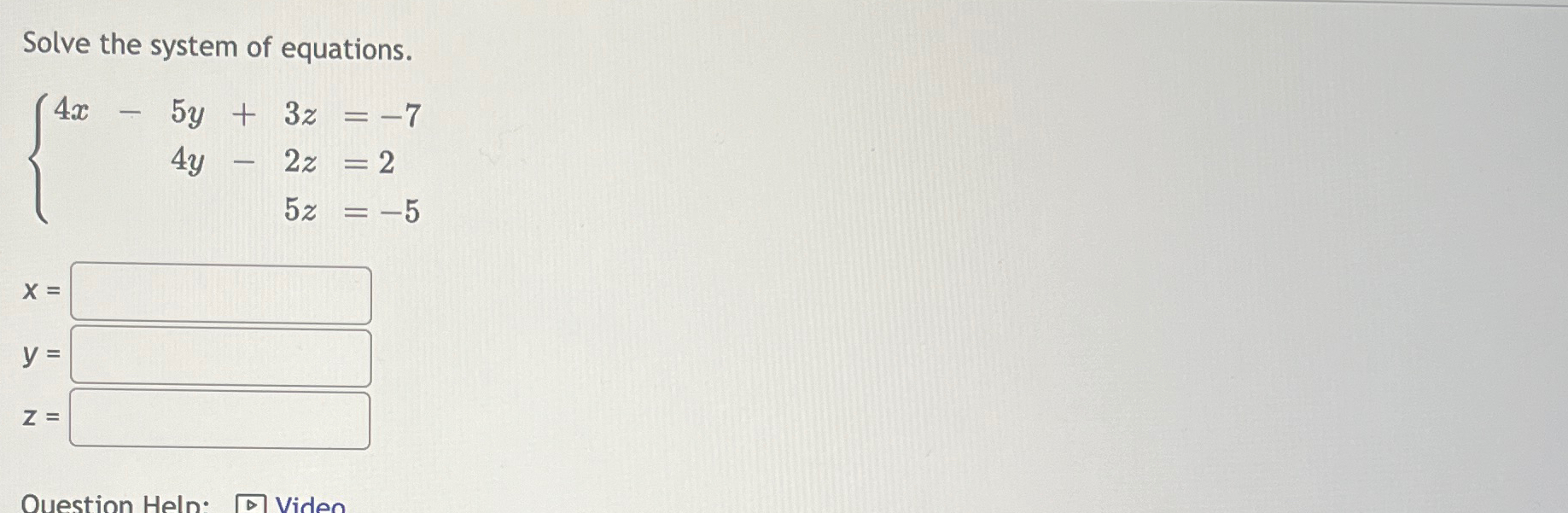 Solved Solve the system of | Chegg.com