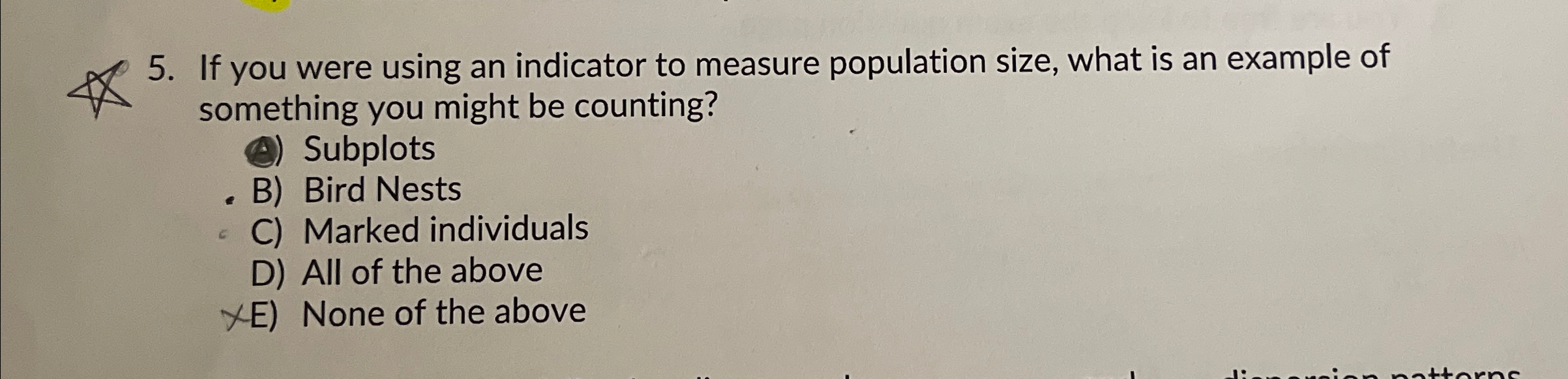 Solved If you were using an indicator to measure population | Chegg.com