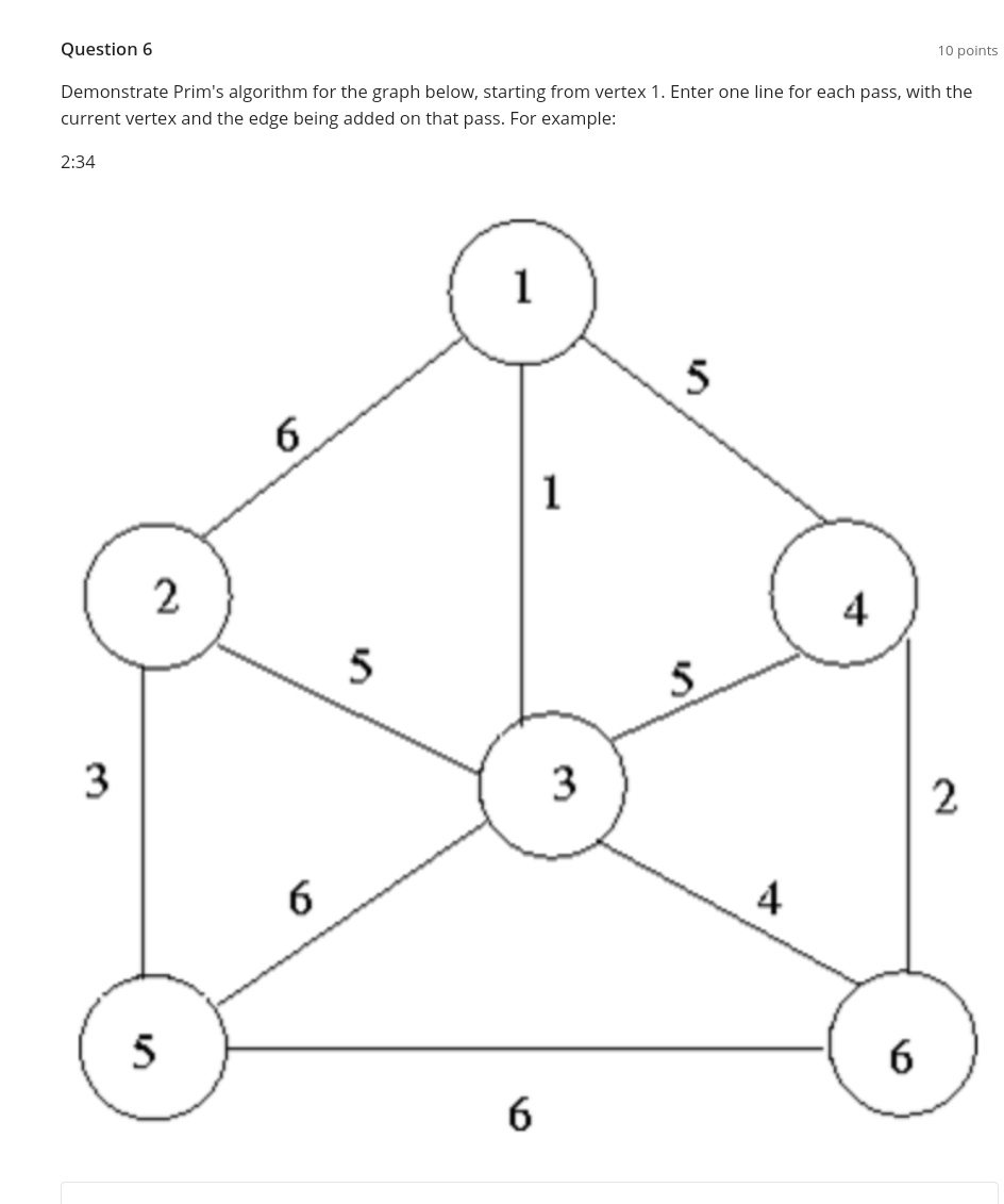 Solved by an EXPERT Question 610 ﻿pointsDemonstrate Prim's algorithm ...